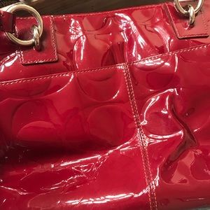 Coach | Bags | Authentic Coach Patent Leather Red Handbag | Poshmark